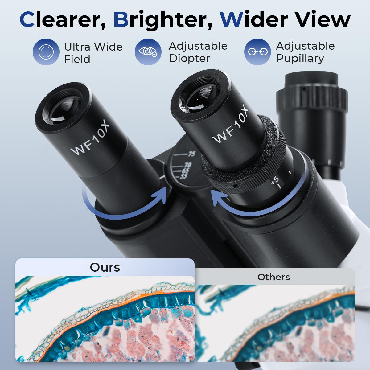 Compound Microscope with Screen & Camera - K&F Concept