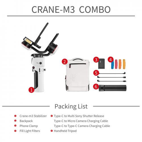 Zhiyun Crane M3 Combo Three Axis Handheld Gimbal Stabilizer, Compatible ...