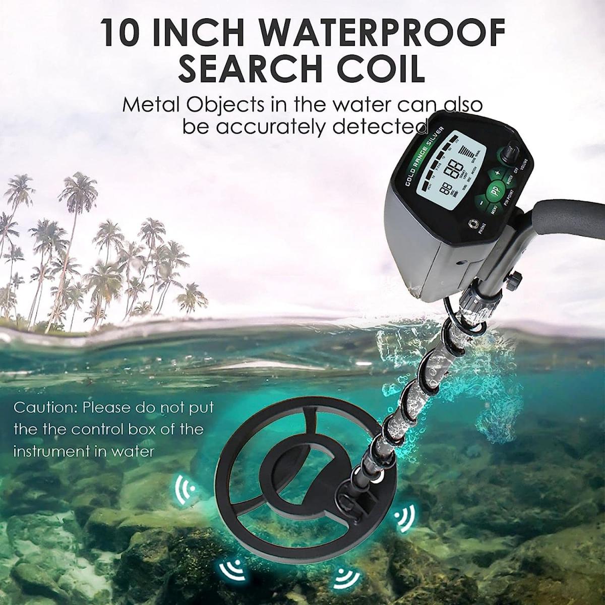 Adult and child metal detector, high precision, with 10 inch waterproof ...