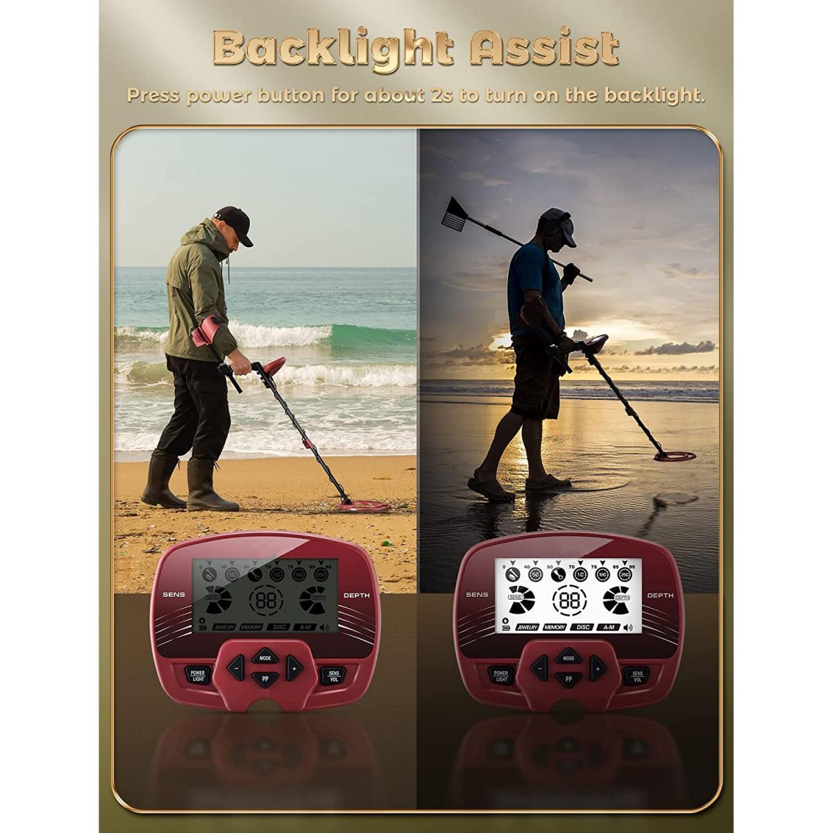 Hand Held Metal Detector for Gold IP68 Waterproof - KENTFAITH