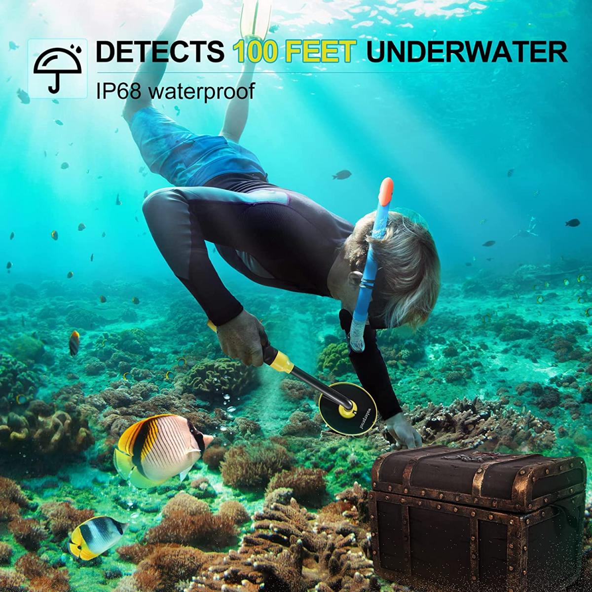 Handheld underwater detector, all metal mode, vibration pulse sensing ...