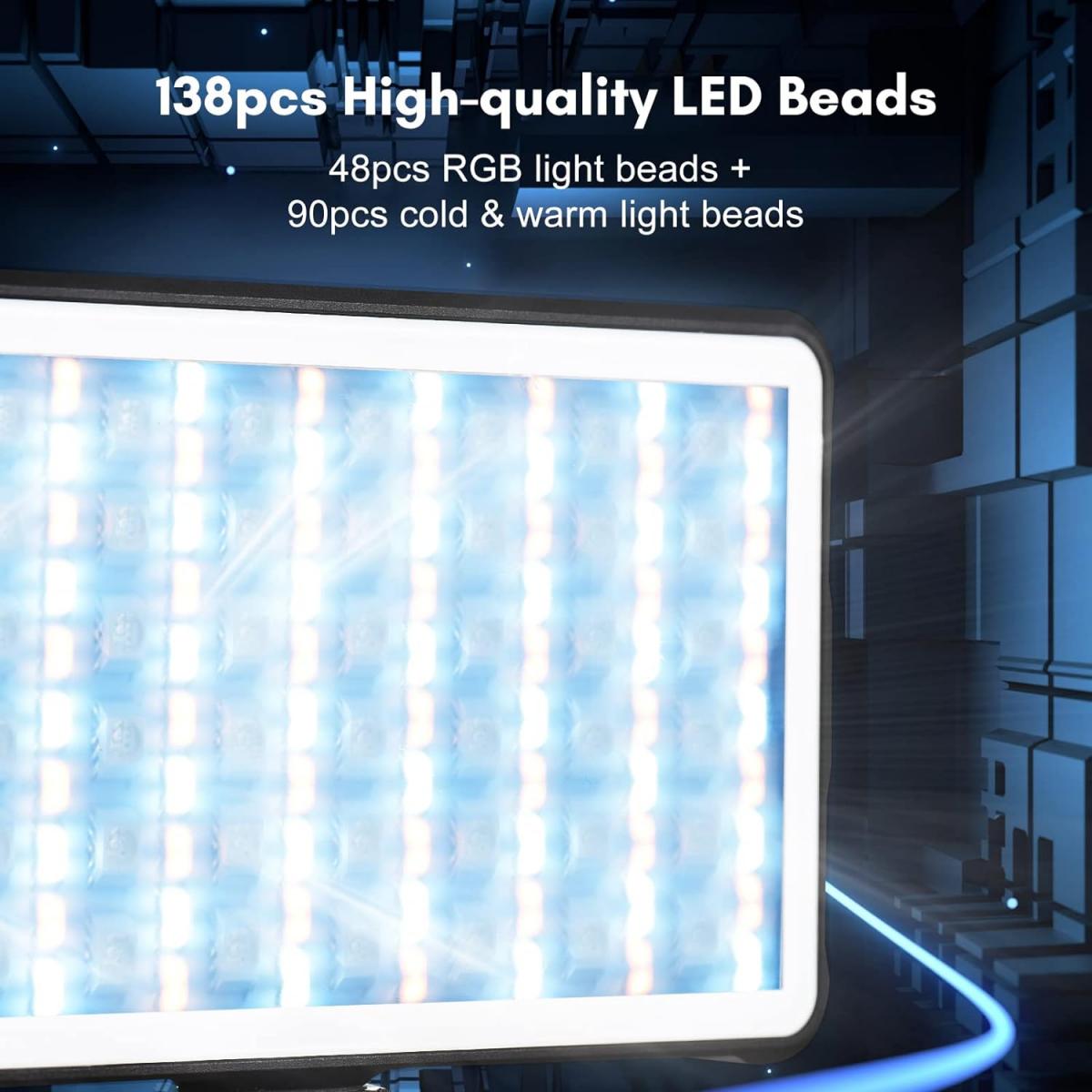 RGB led Light, Pocket Video Light LED Fill Light Panel 2500K-9000K ...