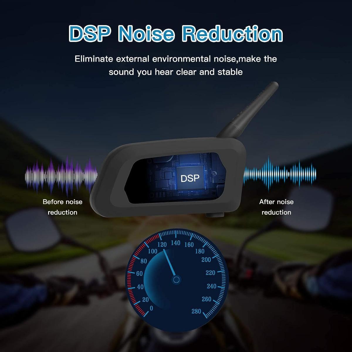 Motorcycle Bluetooth earphones, supporting 6-rider 800M intercom ...