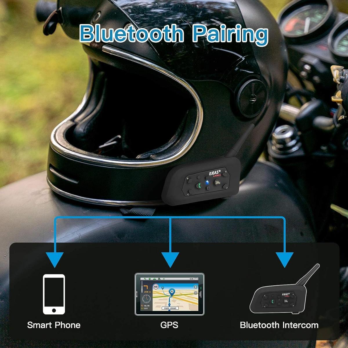 Motorcycle Bluetooth earphones, supporting 6-rider 800M intercom ...