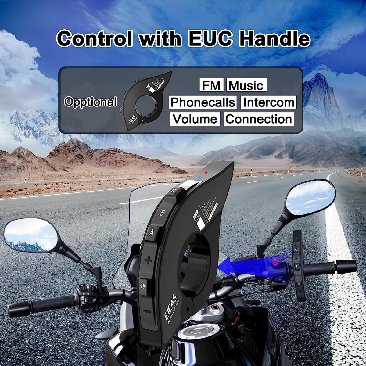 Motorcycle helmet Bluetooth mesh intercom, 8 riders mesh group motorcycle communication system ...