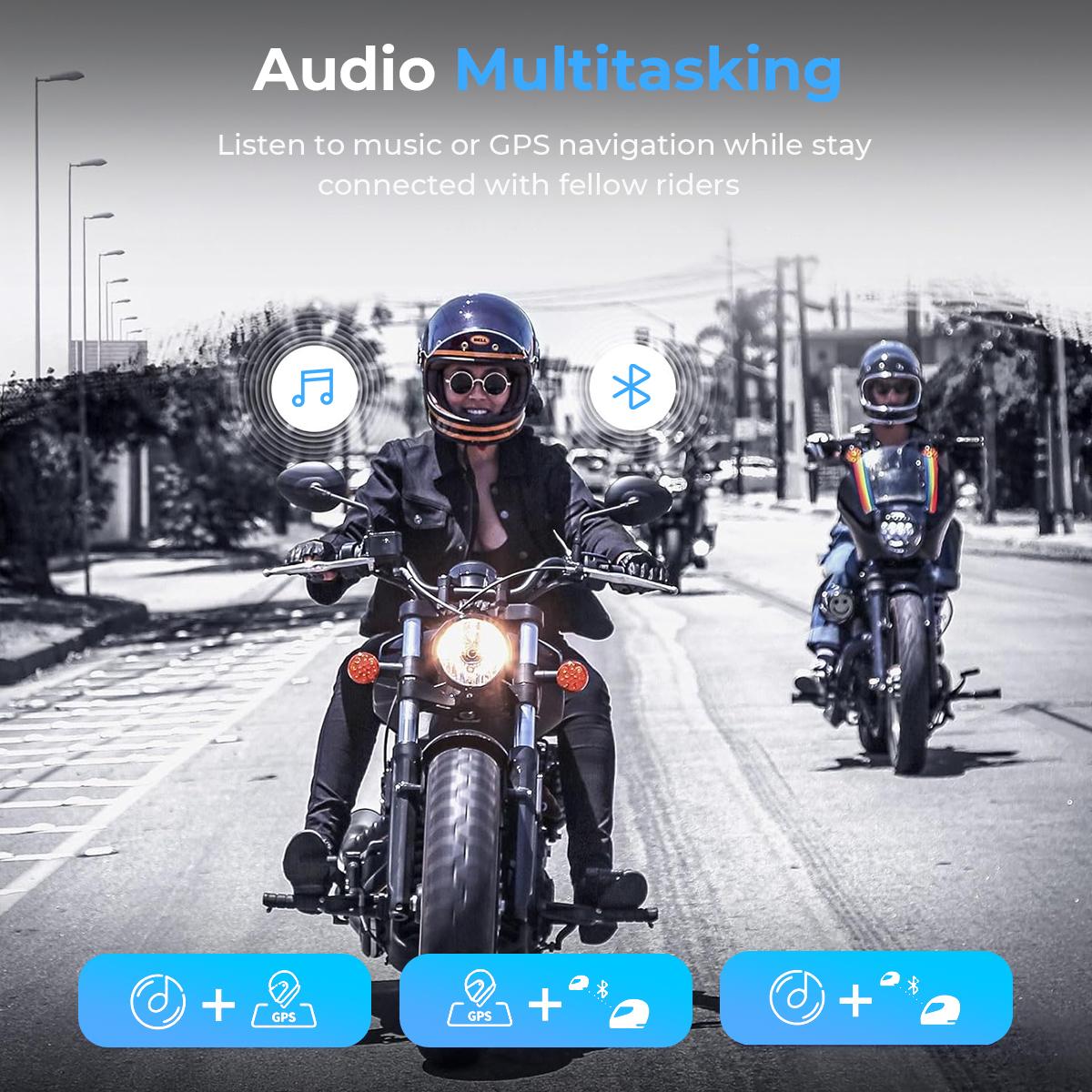 32 Riders Intercom Motorcycle Helmet Bluetooth Headset Mesh 3.0 Audio ...