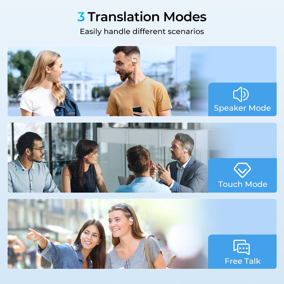 Real-Time Translator Earbuds Two-Way 144 Languages 0.5S Response ...