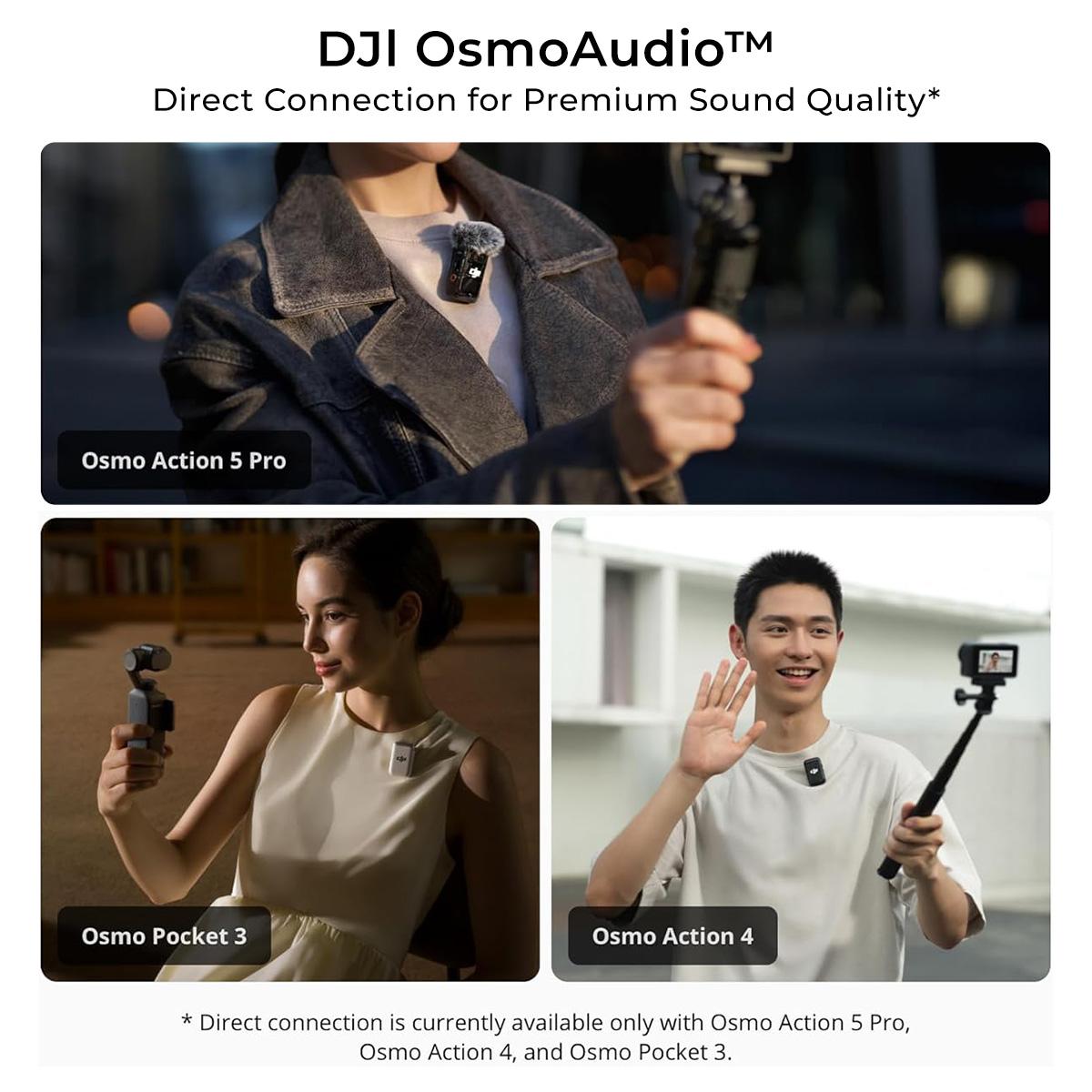 DJI mic2, micrófono de clip inalámbrico, reducción de ruido, grabación interna de punto flotante ...