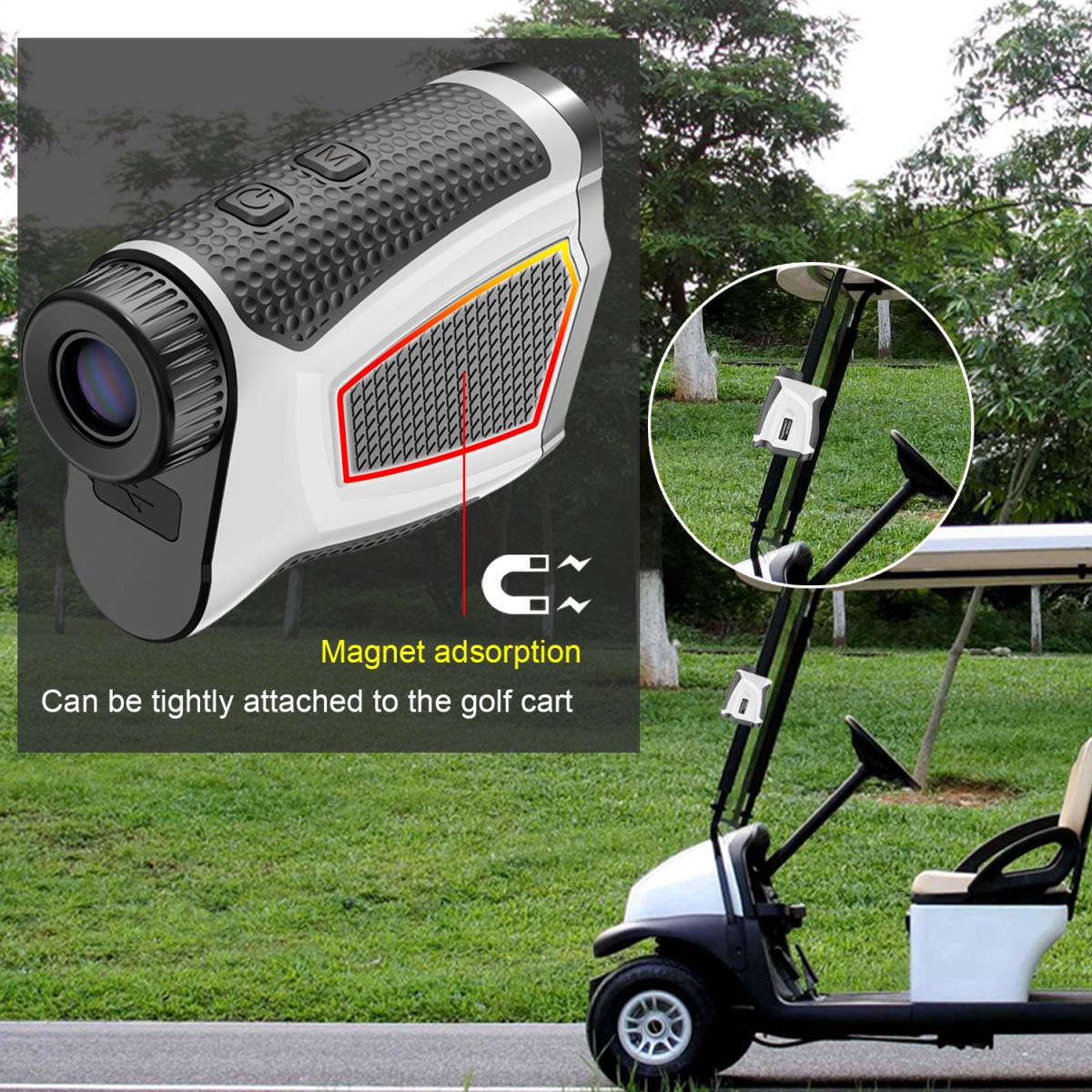 Km B600h 골프 거리 측정기 자석 볼 카트가 있는 고정밀 600m 리저널 헌팅 거리 측정기 6배 배율 깃대 잠금 장치 빠른 초점 스캐닝 줄줄 측정기 골프