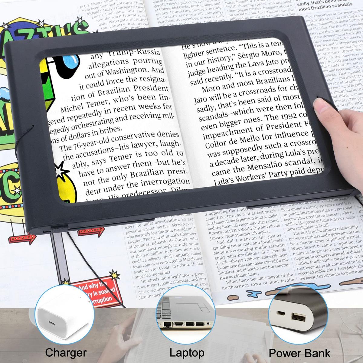 Magnifier for reading, 3x luminous magnifier with 12 LED lights ...