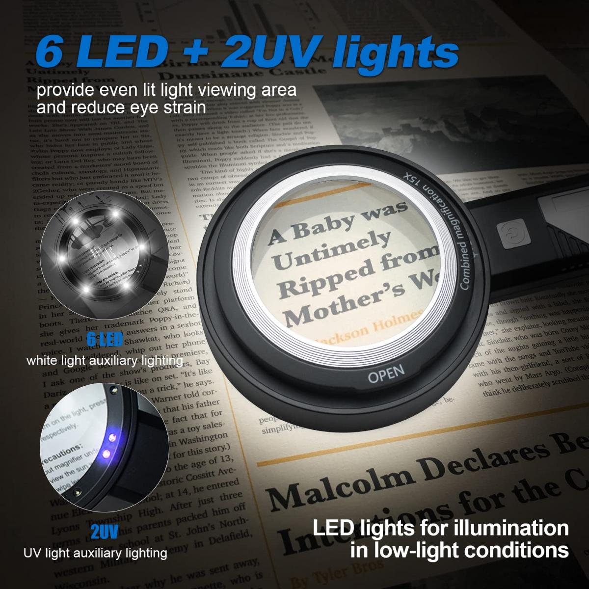 Magnifying Glasses 6X, 9X, 15X | Kentfaith - K&F Concept