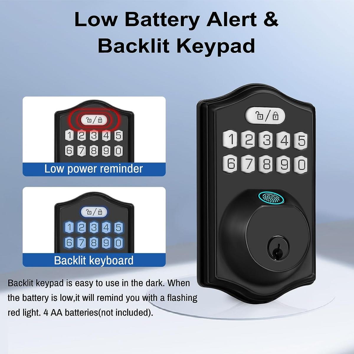 K6 intelligent fingerprint door lock, keyless entry door lock, front ...