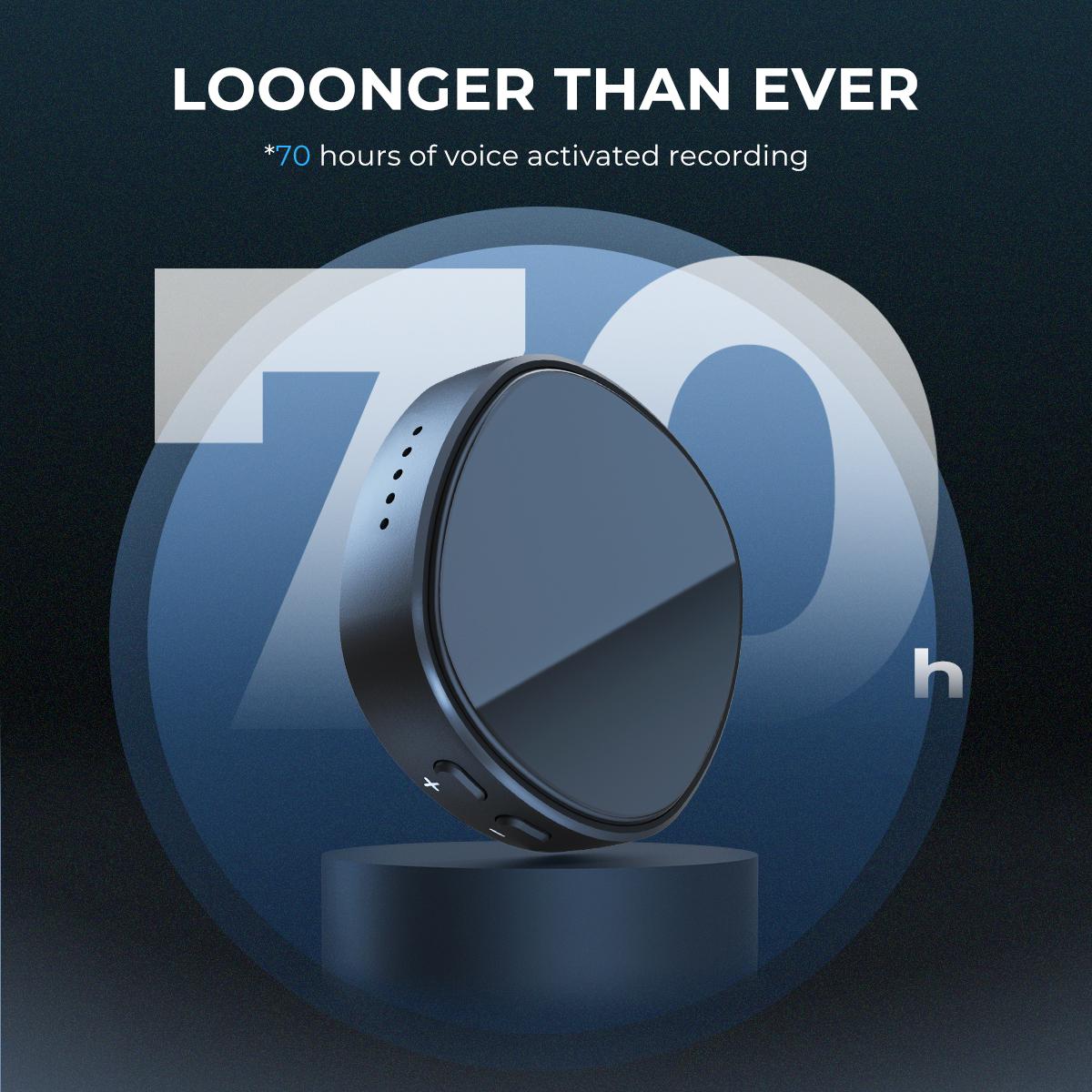 Mini Voice Recorder, Voice-activated & Magnetic, 64GB 800 Hours ...