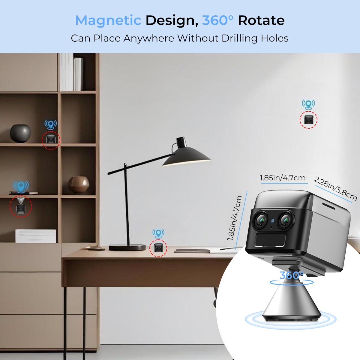 4G Cellular Security Camera & Mini Voice Recorder Magnetic Kit, 2K Dual ...