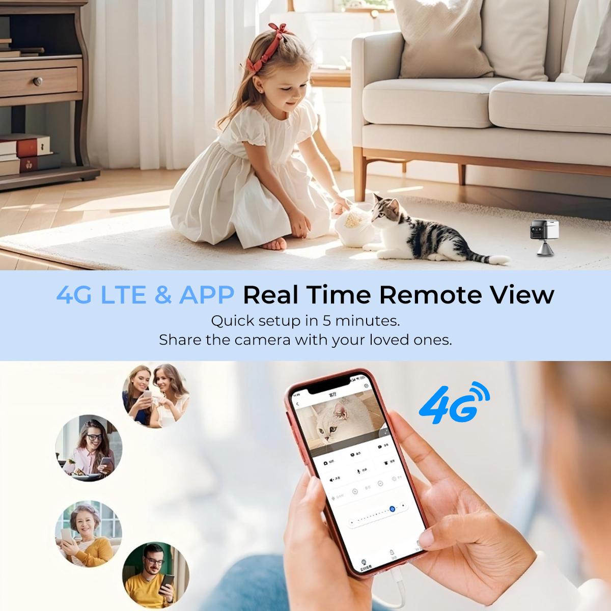 4G Security Camera & Mini Voice Recorder Magnetic Kit, 2K Dual Lens 6X ...