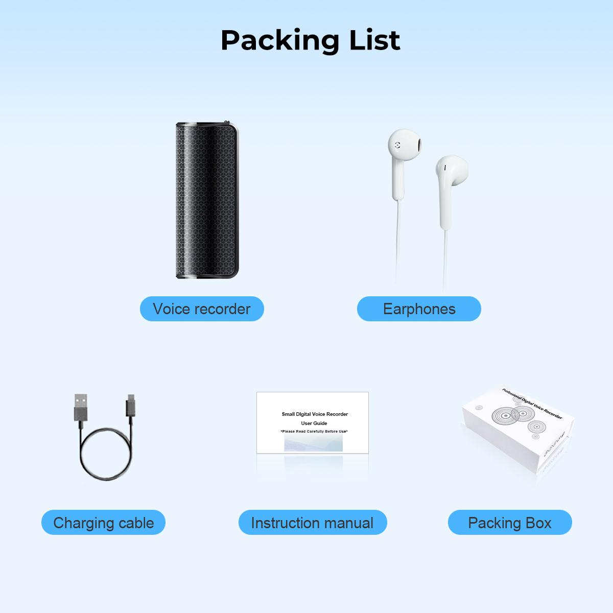 Digital Voice Recorder Device 1000H 128G | Kentfaith - K&F Concept