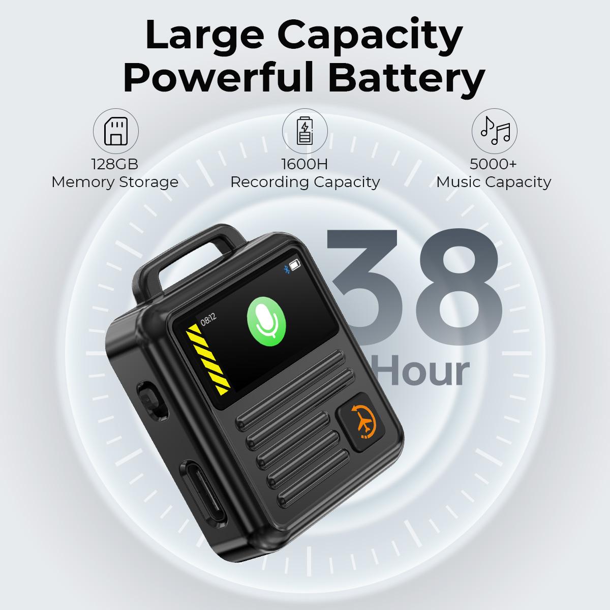 Mini Digital Voice Recorder Device 128G/1600hrs - K&F Concept