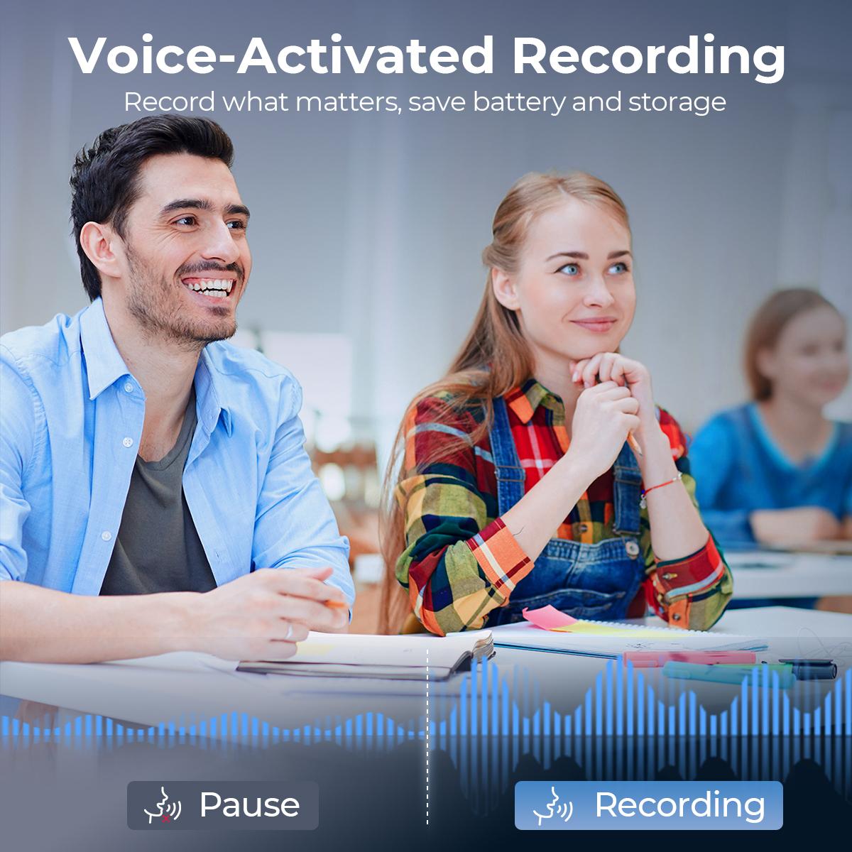 AI Voice Recorder Transcriber Summary Translation Audio Activated 128G ...
