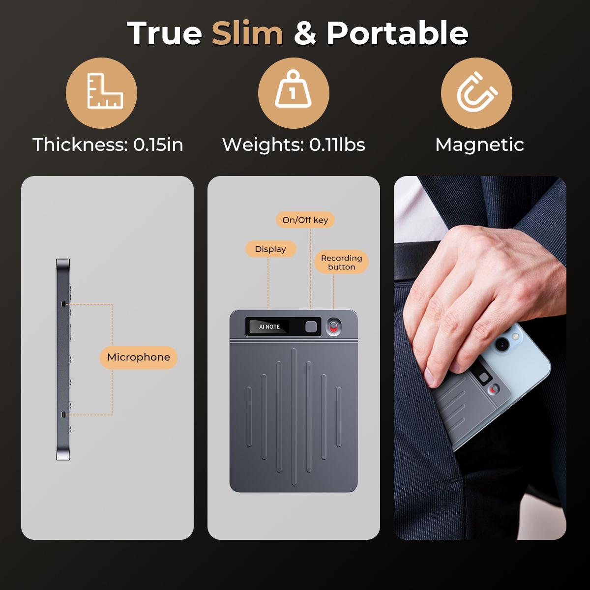 AI Voice Recorder, Transcribe Summarize Translation, App Control, 40H ...