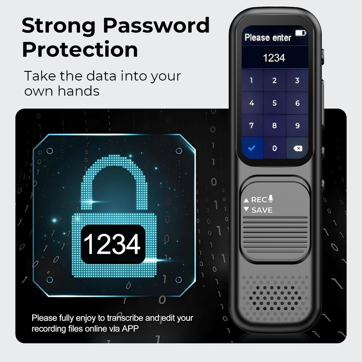 128GB Digital Voice Recorder Voice Activated, AI Transcribe Summarize Translation Noise ...