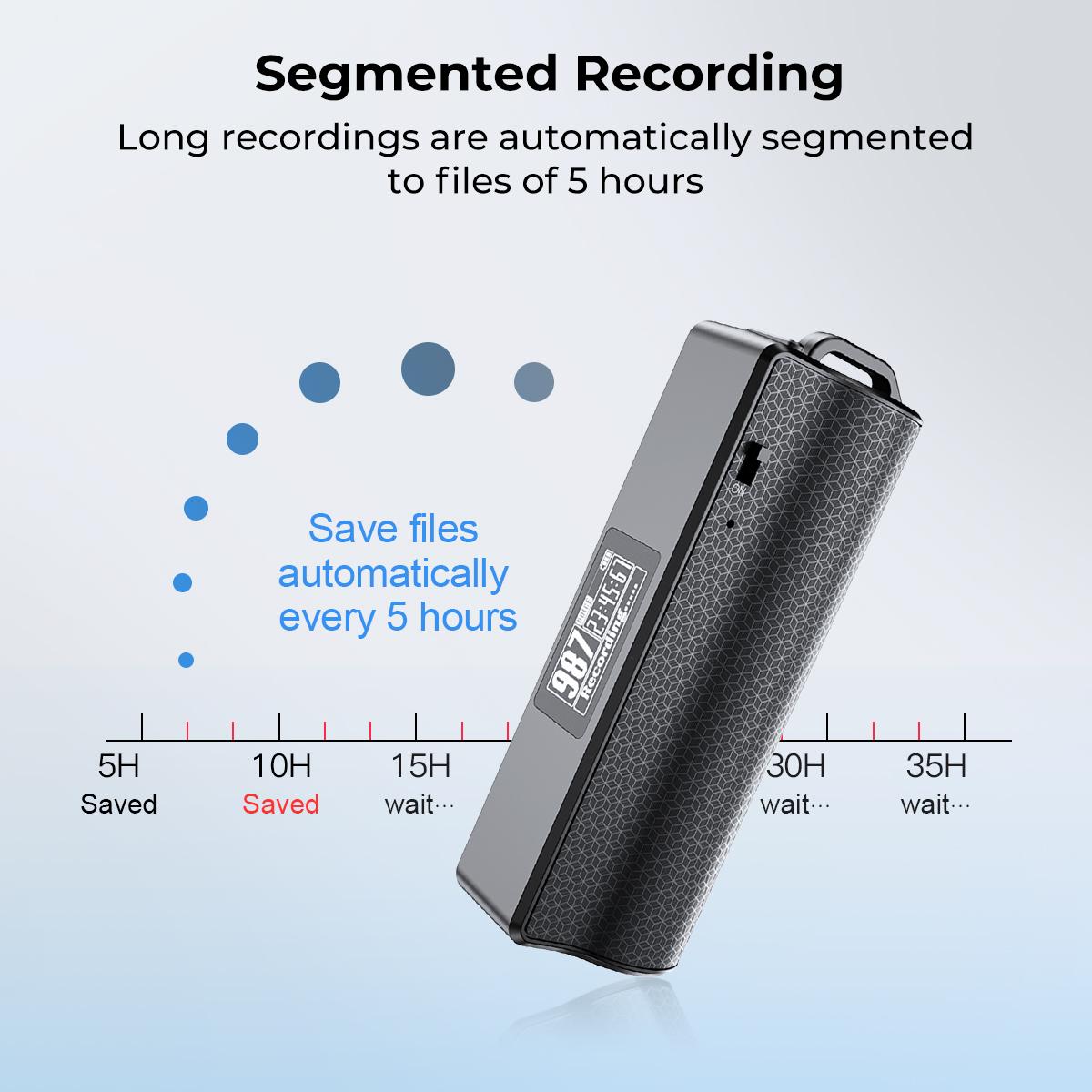 128G Small Digital Voice Recorder with Ultra-long 1000H Continuous ...