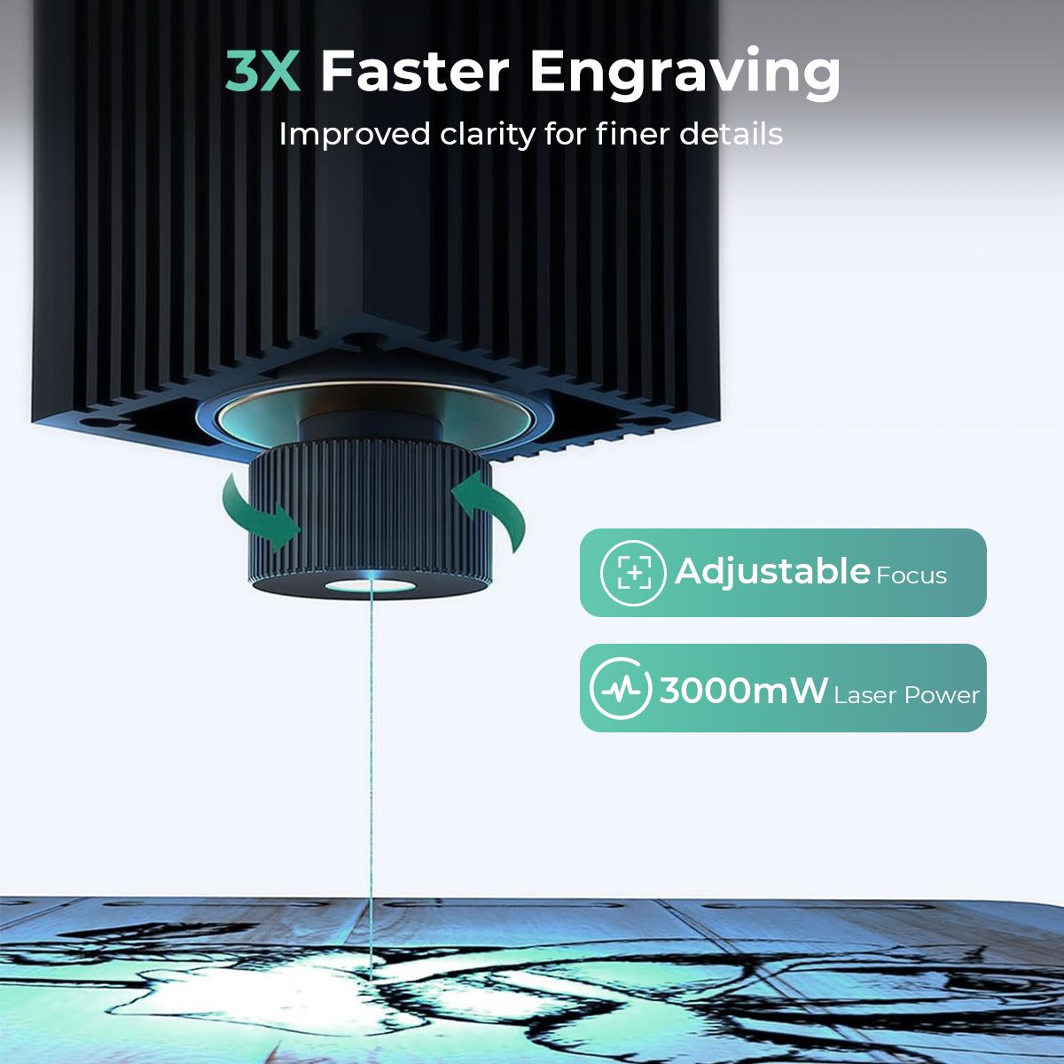 Laser Engraver Machine For Metal, 0.05Mm 3W | Kentfaith - KENTFAITH