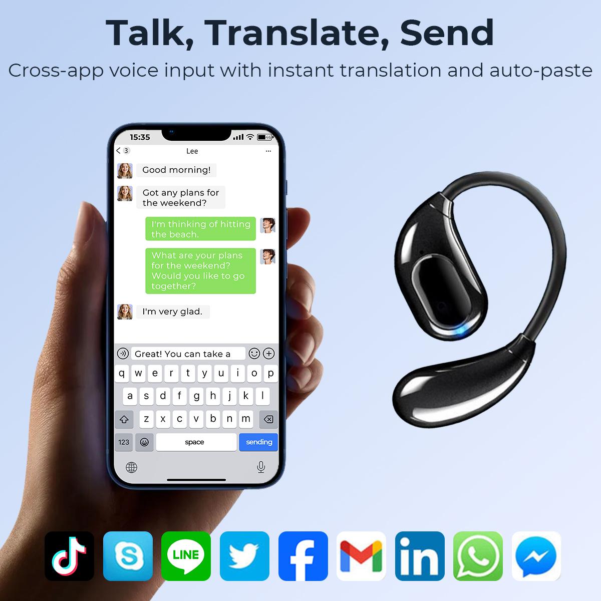 Real Time Translation Earbuds, AI Note Taker with Free Translation ...