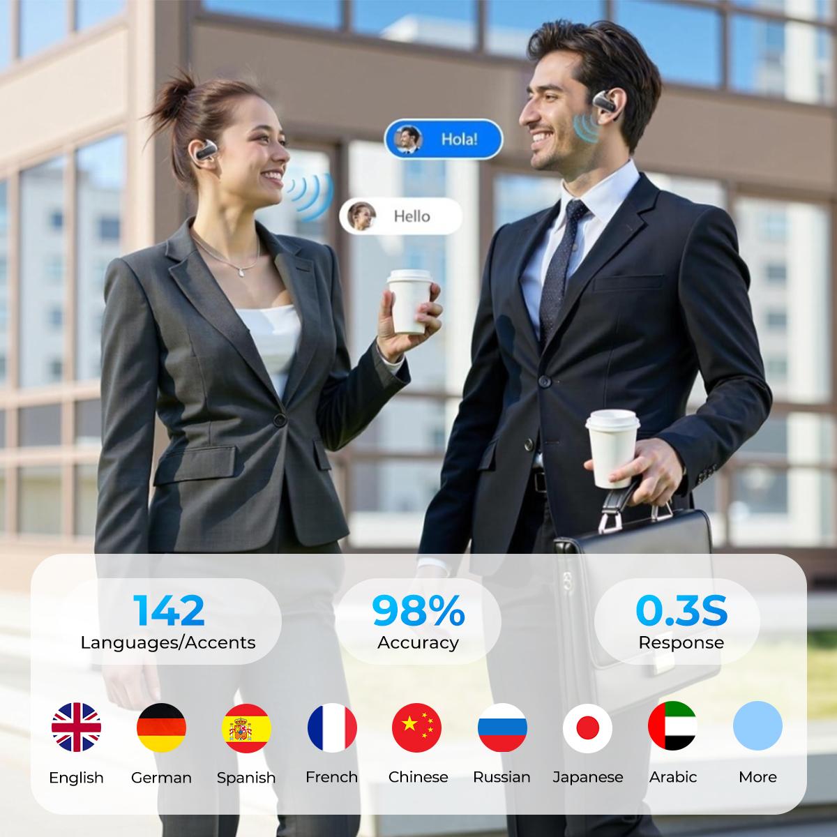 AI Real-Time Translator Earbuds, 142 Languages/Accents, Chat APP ...