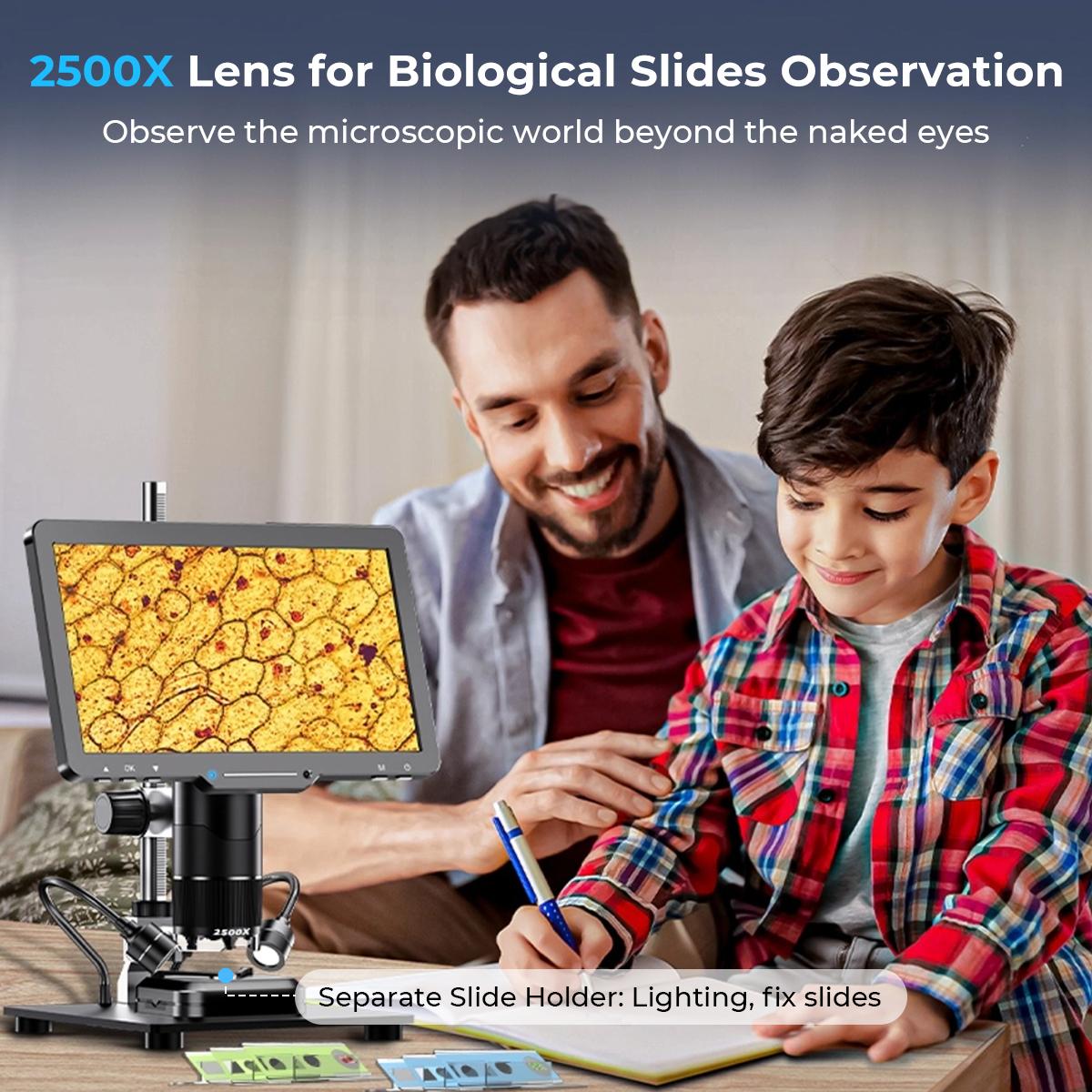 3 Lens Digital Microscope for Multiple Uses | Kentfaith Microscopes - K ...