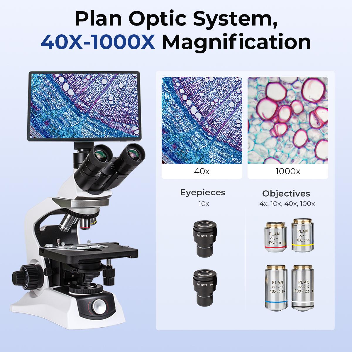 Compound Microscope for Laboratory, Professionals, Research, with ...