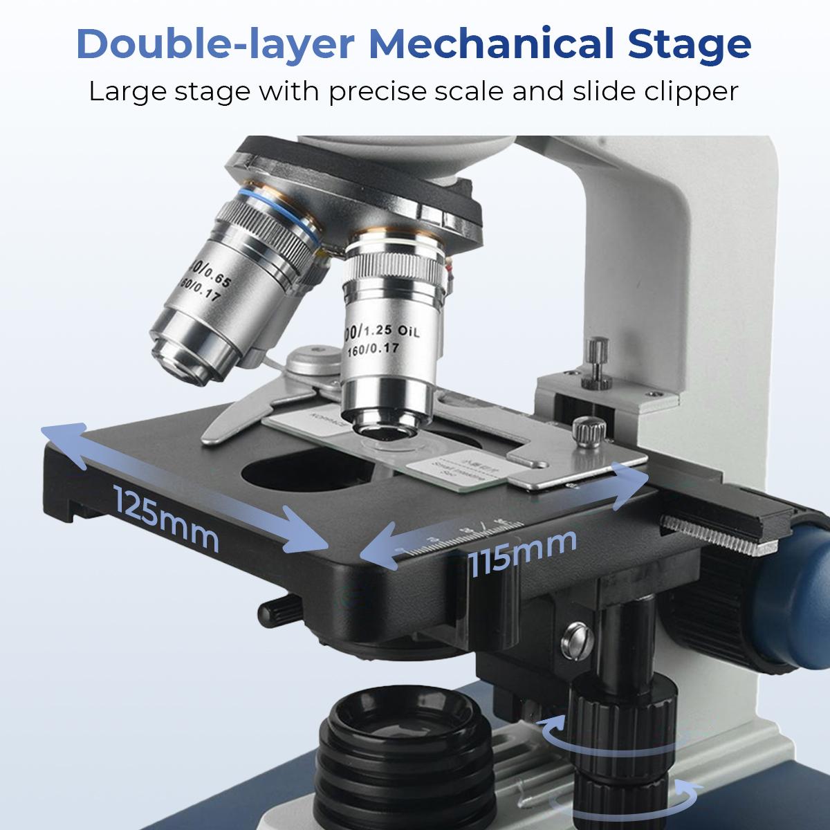 Compound Microscope with 4K Camera, 40X-2500X Magnification, PC ...