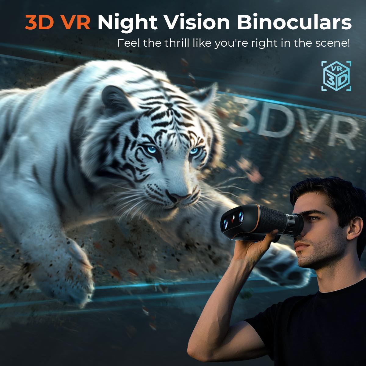 Night Vision Binoculars 3D VR Head-Mounted 8K 96MP 100in Visual Effect ...