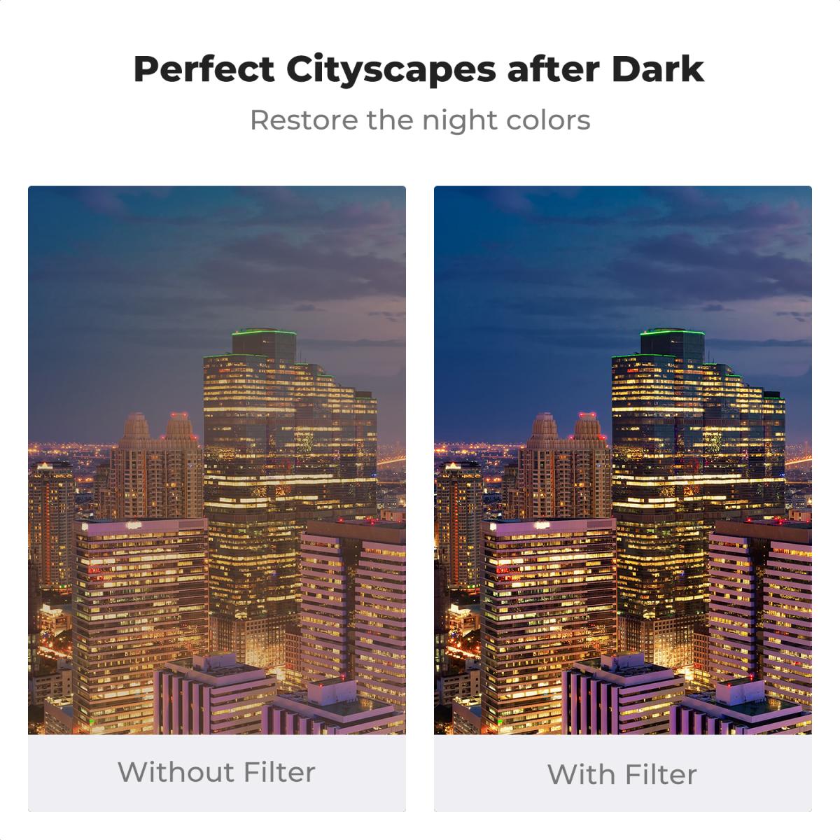 K&F Concept 100x100mm Square Light Pollution Filter Natural Night ...