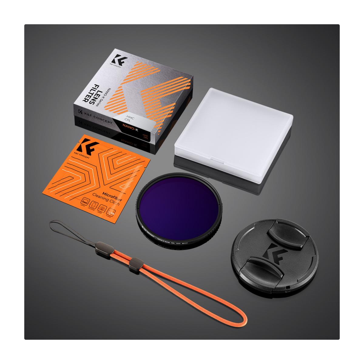 49mm CPL Filter with Lens Cap Ultra Slim 18 Multi-Layer - KENTFAITH