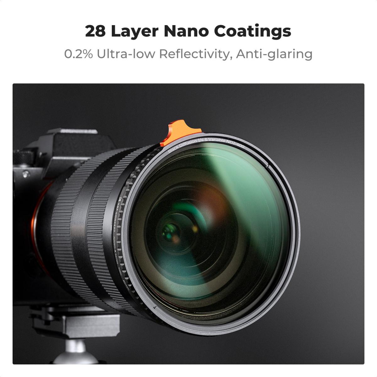 Variable Nd Filter 82Mm 1/4 Nd2-400 28-Layer | Kentfaith - K&F Concept