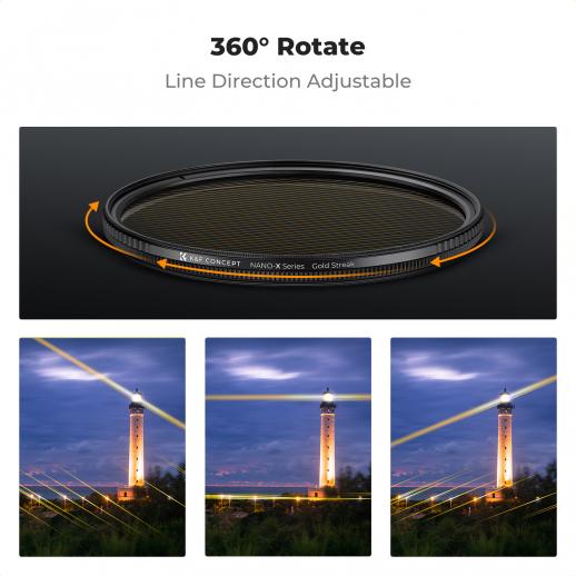 Nikon Z5ii K&F CONCEPT NANO-X Gold Streak Effect Lens Filter (2mm ...