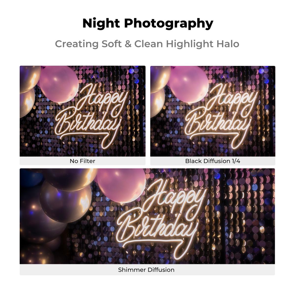 55mm Shimmer Diffusion 1 Filter Effect Filter Nano-Klear Series - KENTFAITH