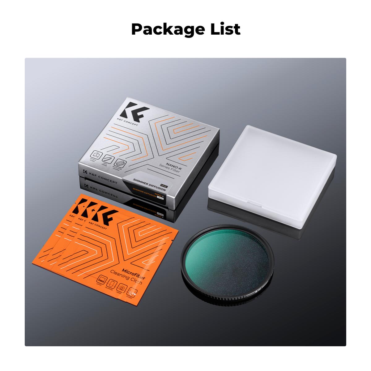 49mm Shimmer Diffusion 1 Filter Effect Filter Nano-Klear Series - KENTFAITH