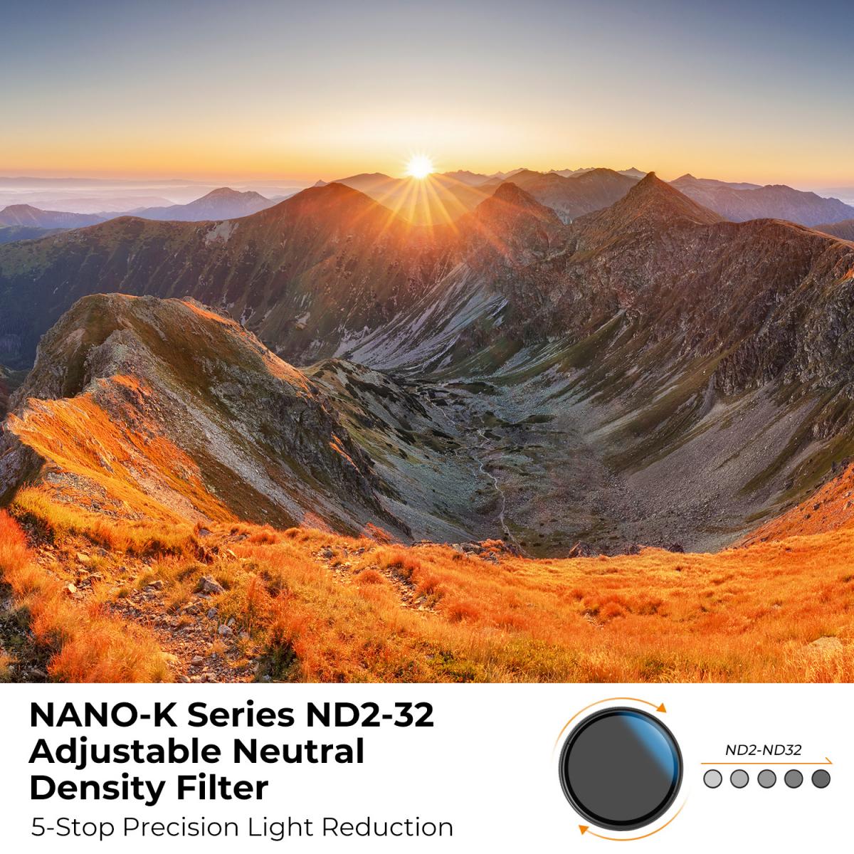 49mm Variable ND Filter ND2-ND32 Nano-K Series - K&F Concept