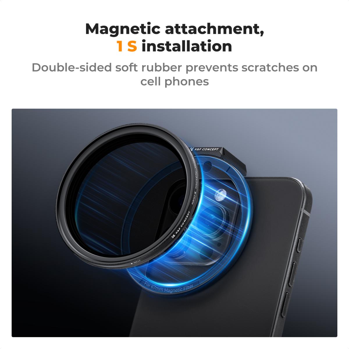 67mm Magnetic Filter Adapter, Quick Release Magnet Phone Lens Filter ...
