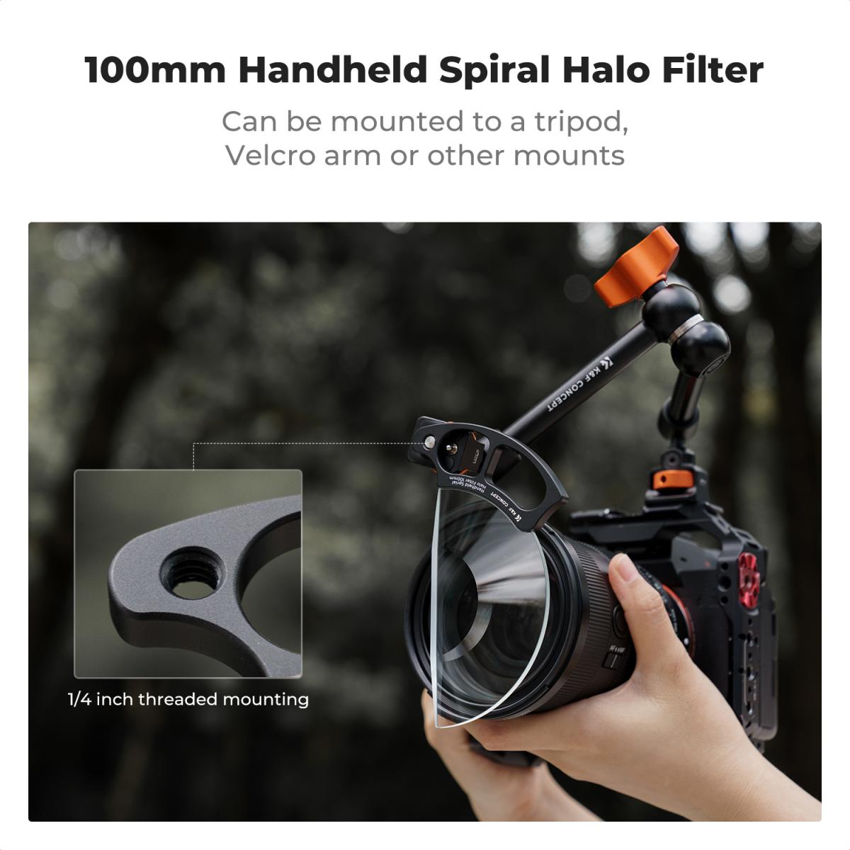 100mm Handheld Spiral Filter Optical Glass Prism Special Effect Camera ...