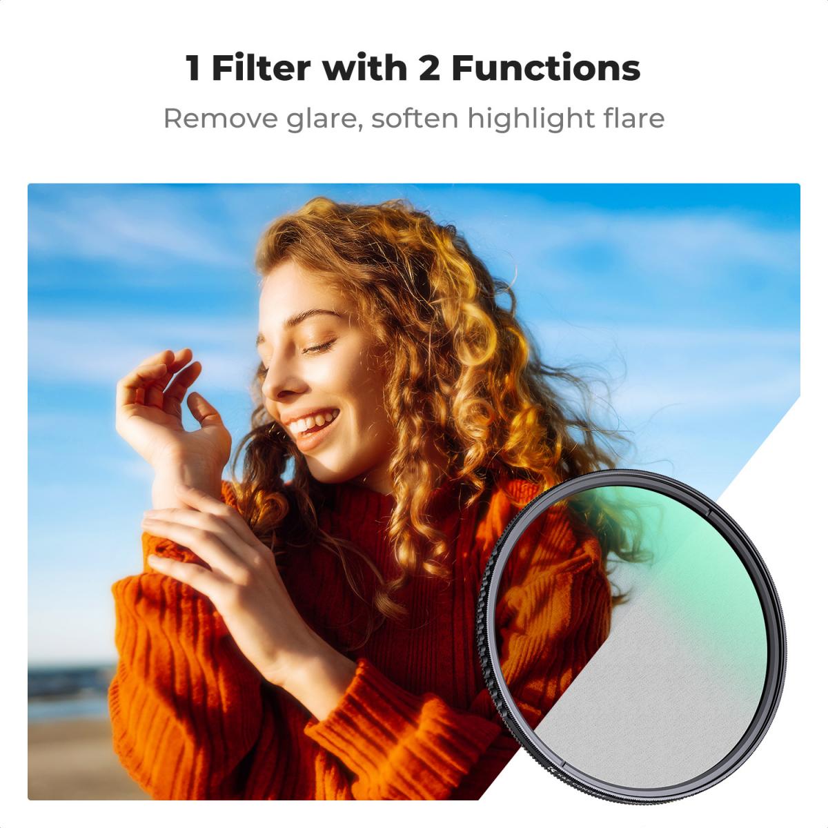 Black Diffusion 1/4 Filter 82Mm 18 2 In 1 | K&F Concept - K&F Concept