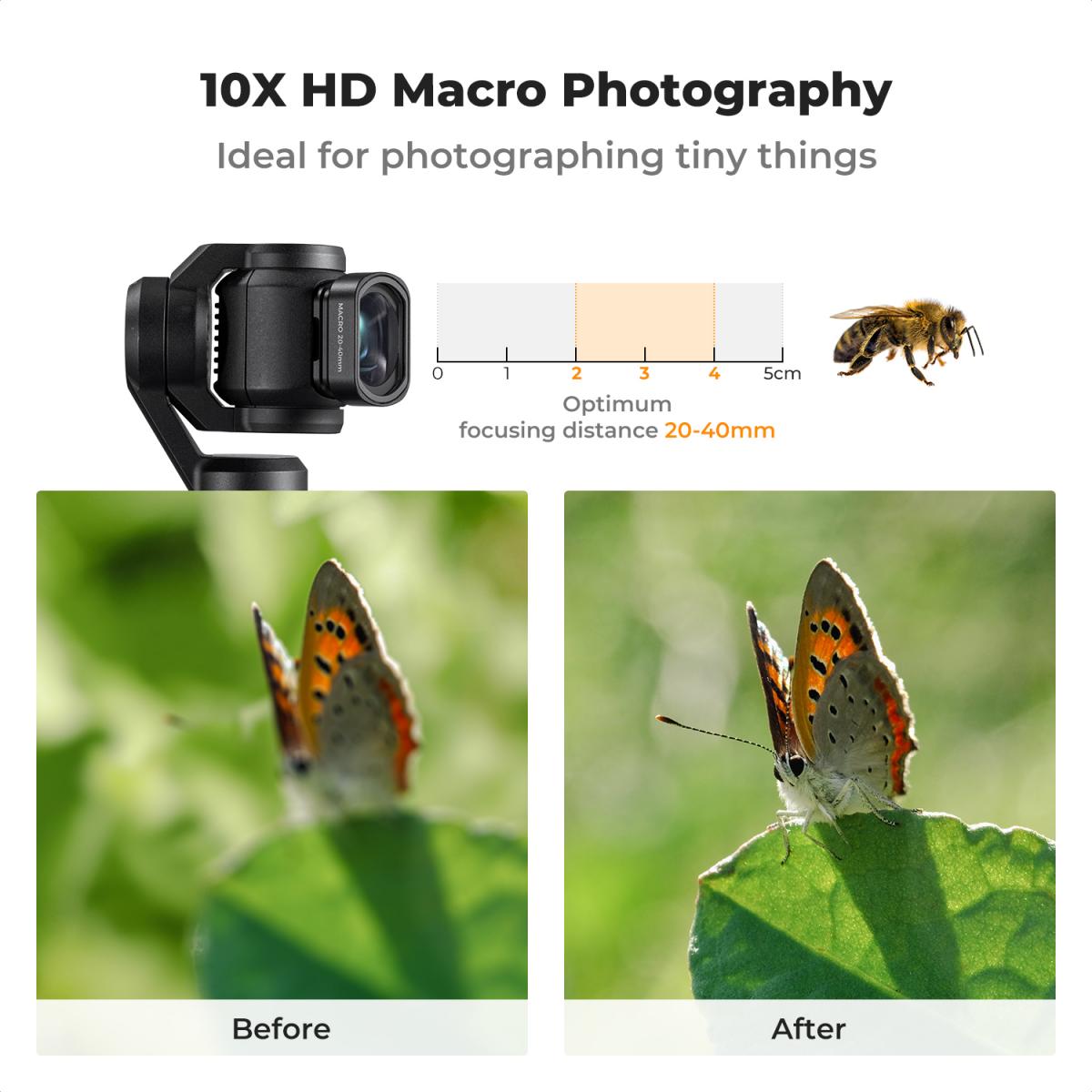 DJI Osmo Pocket 3 Magnetic 10X Macro Lens Close Up Filter HD Macro ...