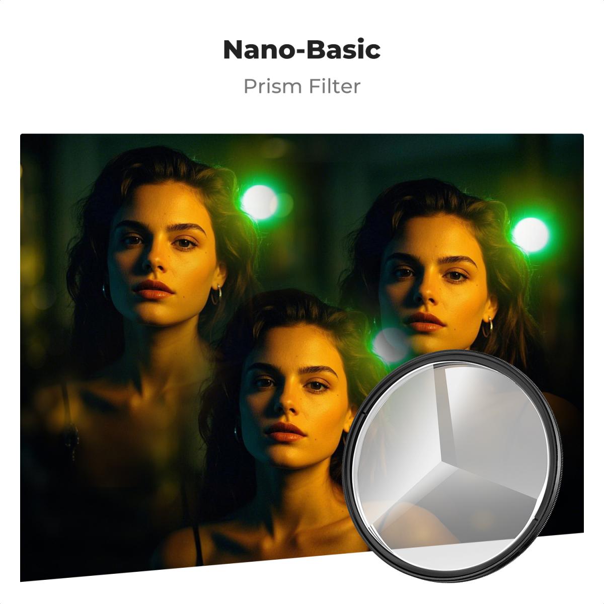 58mm Kaleidoscope Triangular Prism Filter Optical Glass Special Effect ...