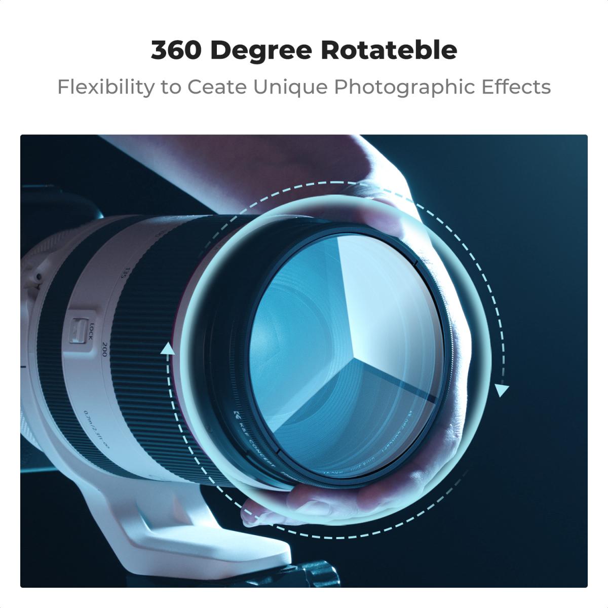 67mm Kaleidoscope Triangular Prism Filter Optical Glass Special Effect ...