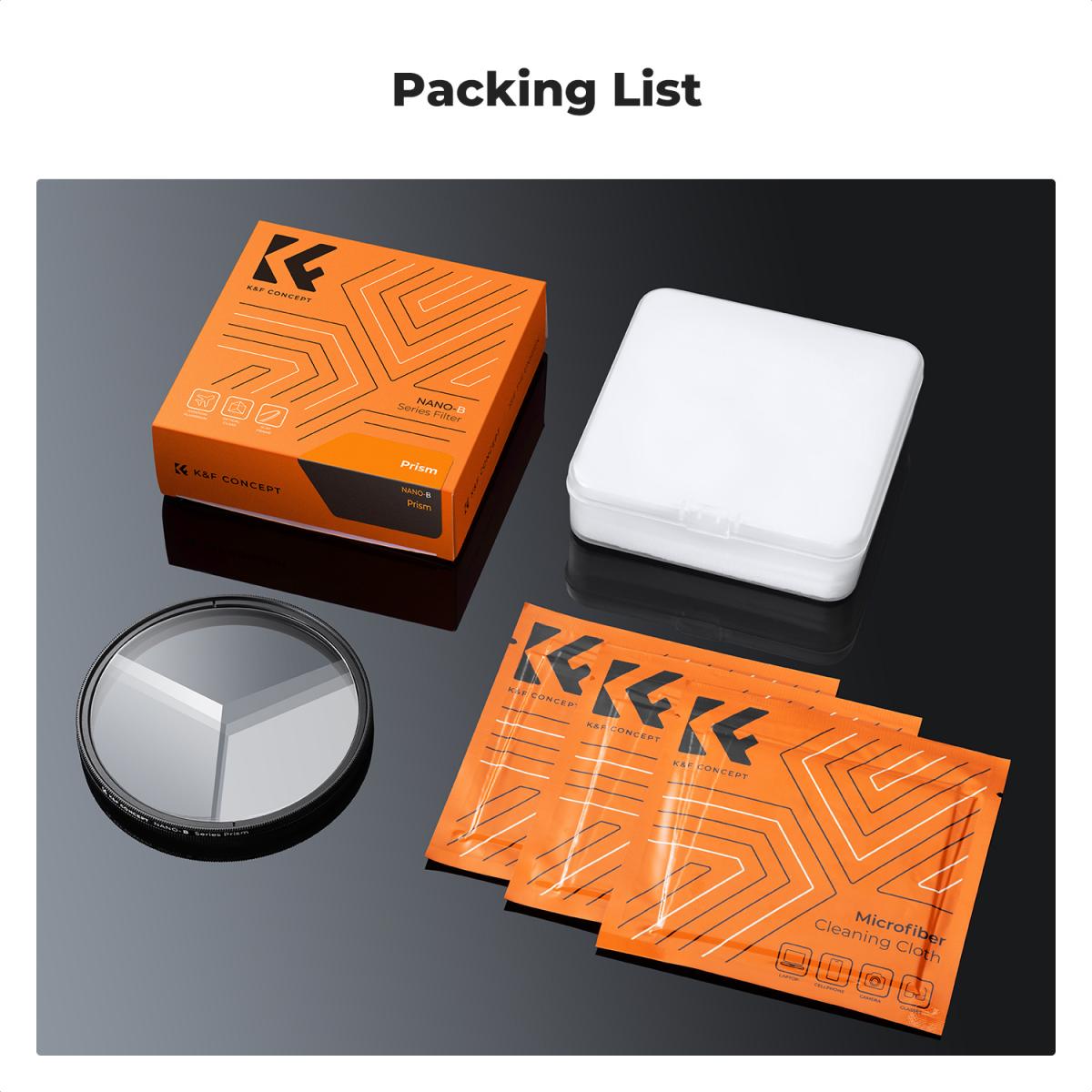 67mm Kaleidoscope Triangular Prism Filter Optical Glass Special Effect ...