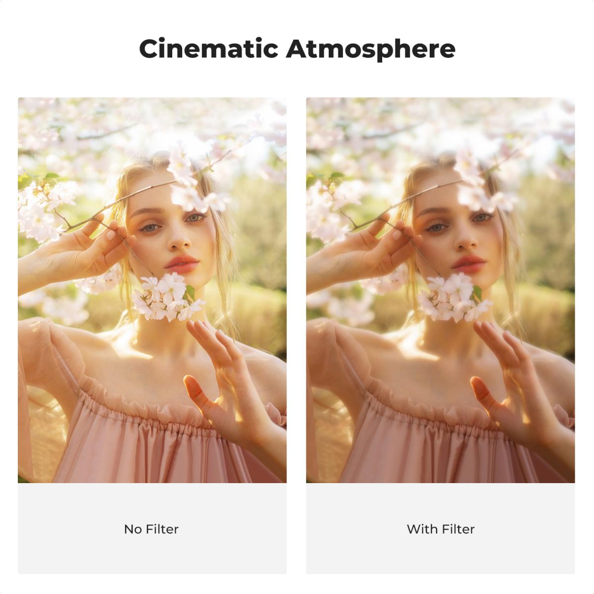 82mm Black Diffusion Mist 1/4 & Variable ND2-32 2-in-1 Filter Cinematic Effect Neutral Density ...