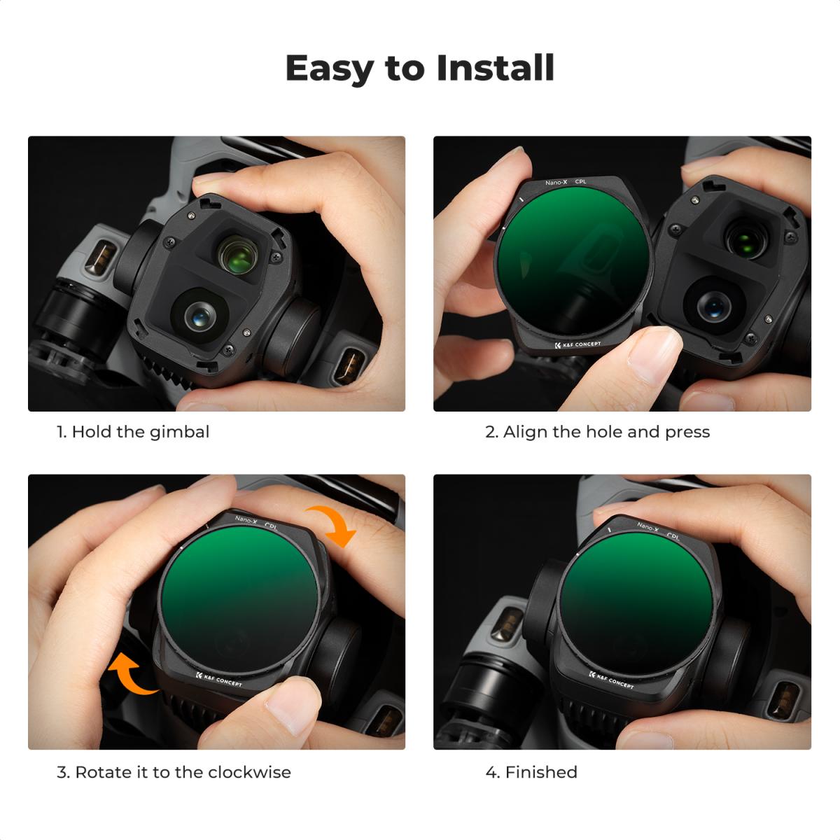 K&F Concept CPL Filter Compatible with DJI Air 3S, Drone Lens ...