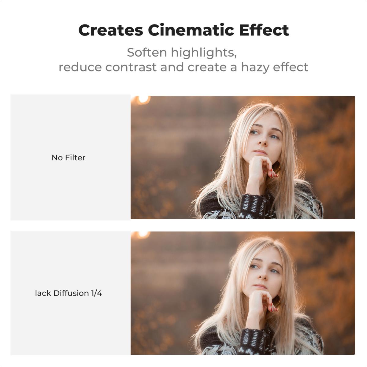 67mm Clip-on Black Mist 1/4 Phone Camera Lens Filter Kit Applicable to ...