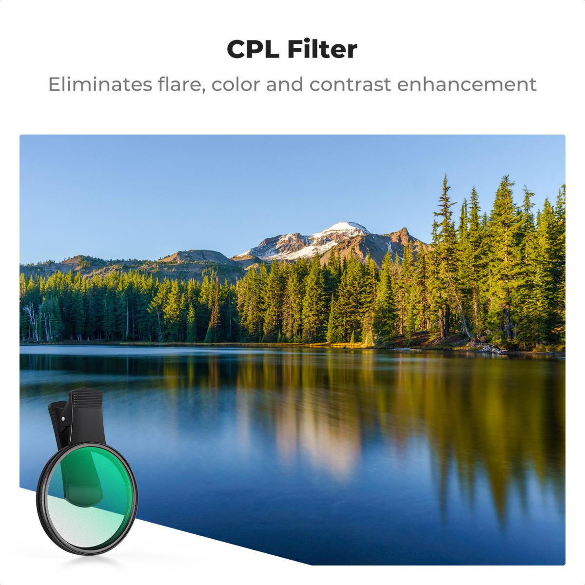67mm Clip-on CPL Phone Camera Lens Filter Kit Applicable to All Mobile ...